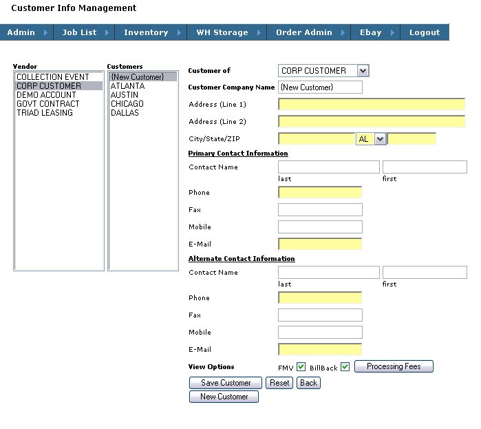 Customer Maintenance